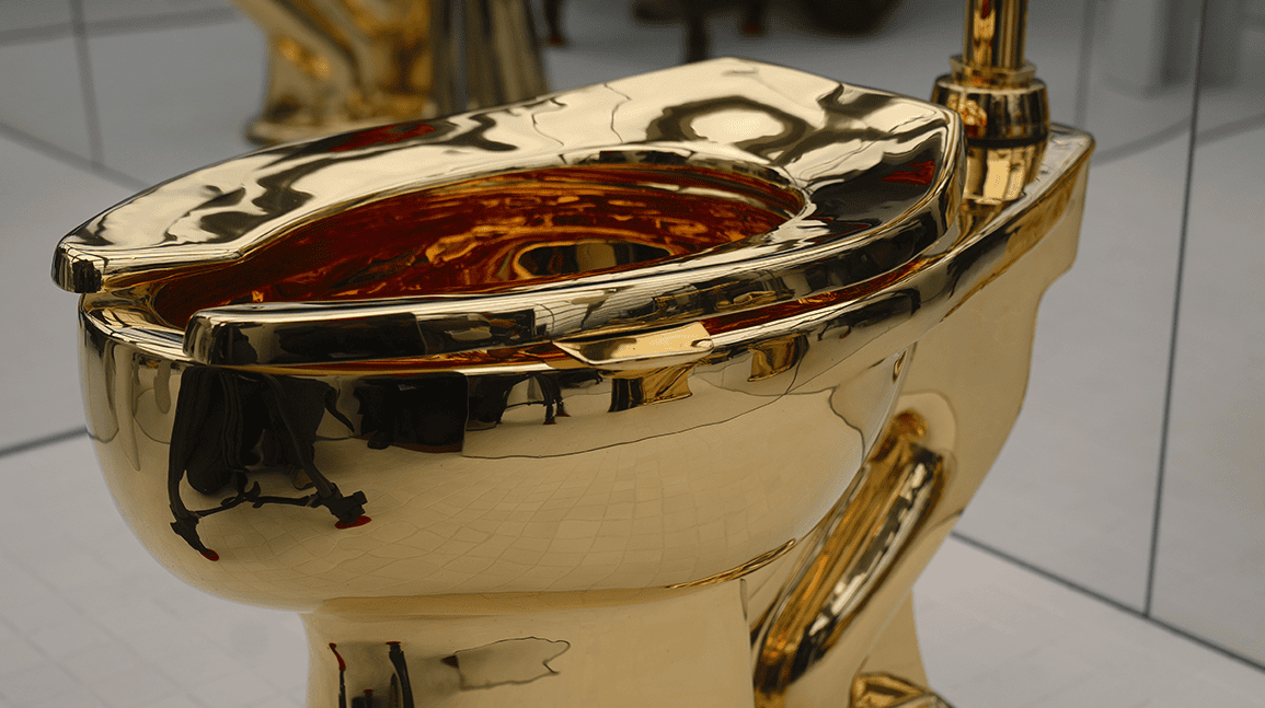 Steve Cohen's 18-karat gold toilet sells for $12.1 million | cllct